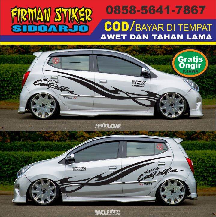 stiker mobil ayla agya putih (dapat kanan kiri) | Lazada Indonesia