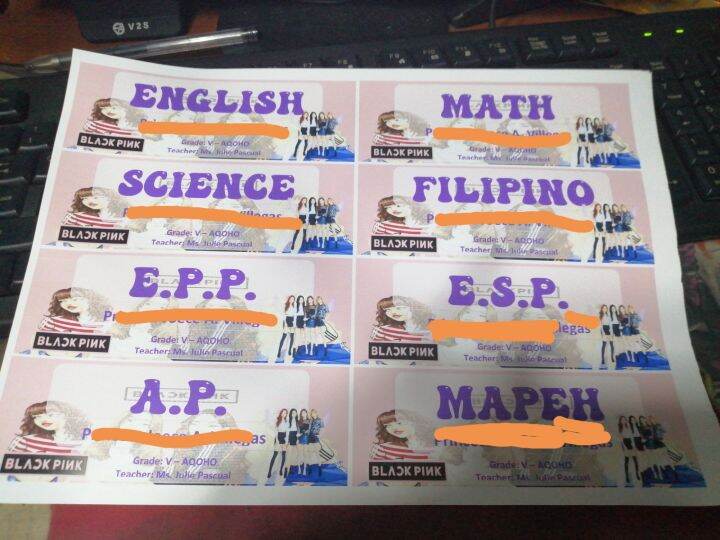 SUBJECT STICKER WITH NAME GRADE AND SECTION | Lazada PH