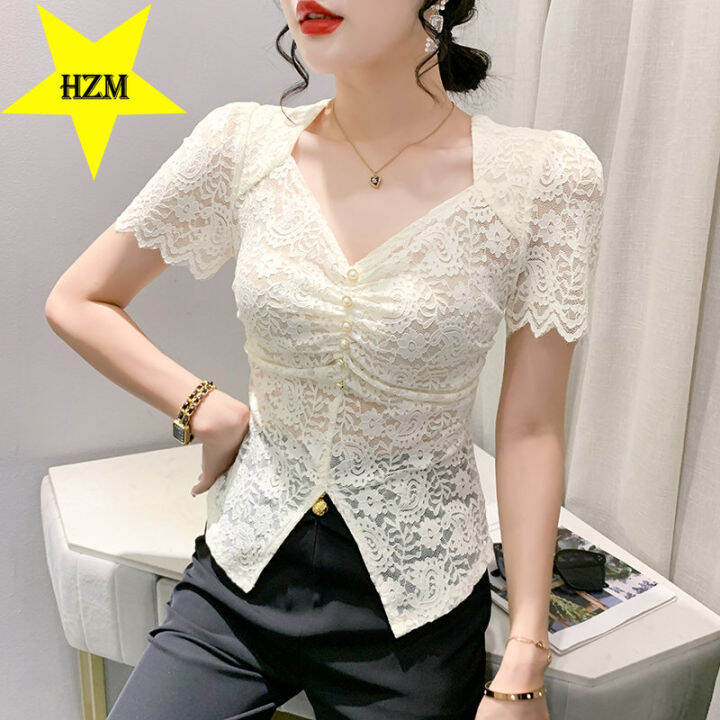 HZM 2023รองเท้าสตรีแบบมีสไตล์วินเทจสไตล์ประจำชาติ,แฟชั่นแขนสั้นเสื้อสตรีใหม่ฤดูใบไม้ผลิและฤดู ...