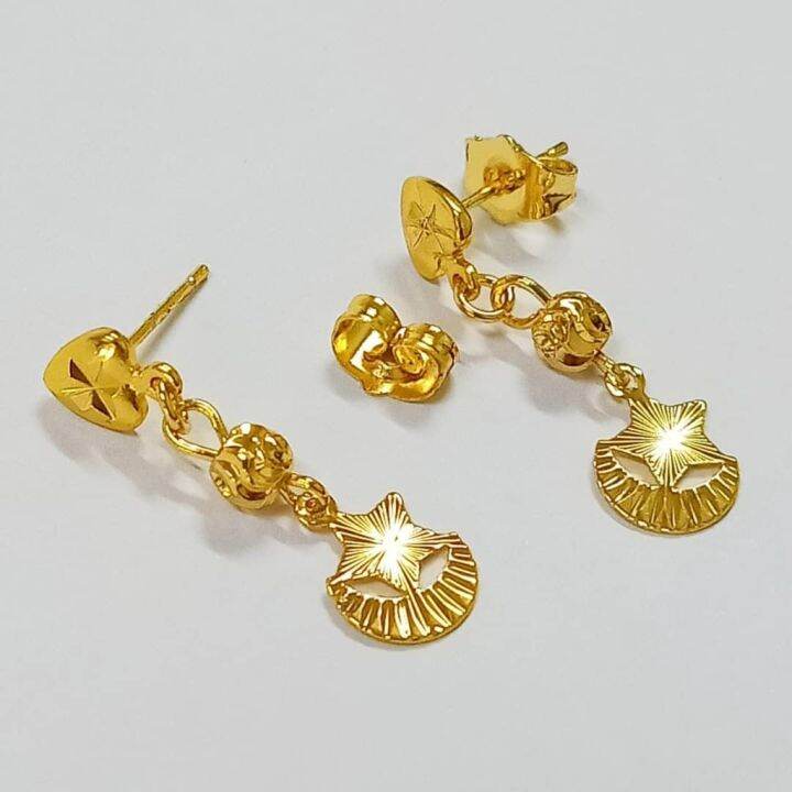 Earring Subang Paku Gantung Emas Korea 24k GOLD PLATED | Lazada
