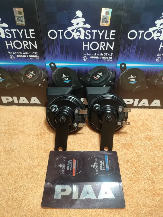 Original PIAA OTO STYLE HORN , WATER PROOF , 400Hz / 500Hz , 12V / 112dB , Free RELAY with ...