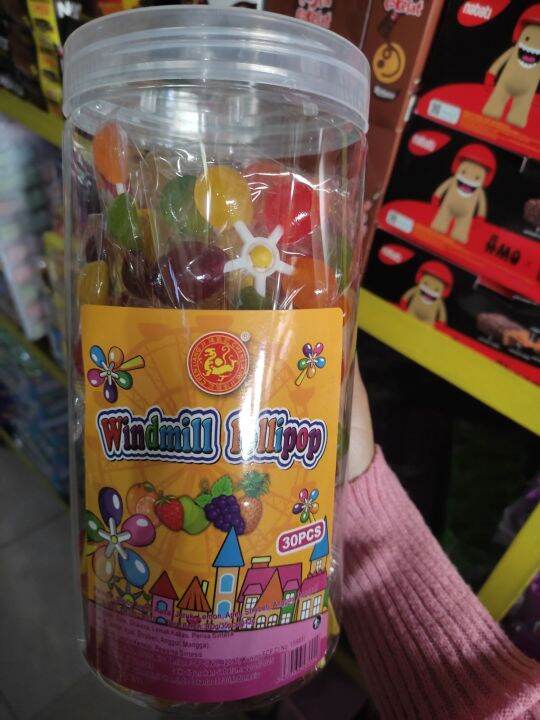 PERMEN GUMMY LOLLYPOP KIPAS MINI WINDMILL RASA BUAH 30 PCS | Lazada ...