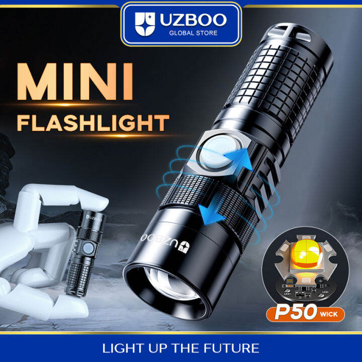UZBOO Super Mini Flashlight 1000M Long Distance LED Torch Light ...