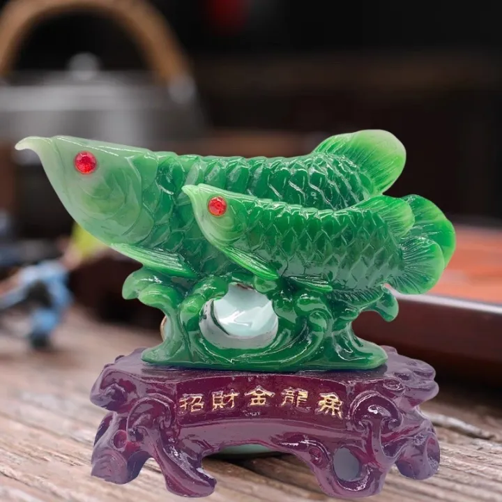 Feng Shui Lucky Charm Arowana Jade for Wealth Luck and Long Life ...