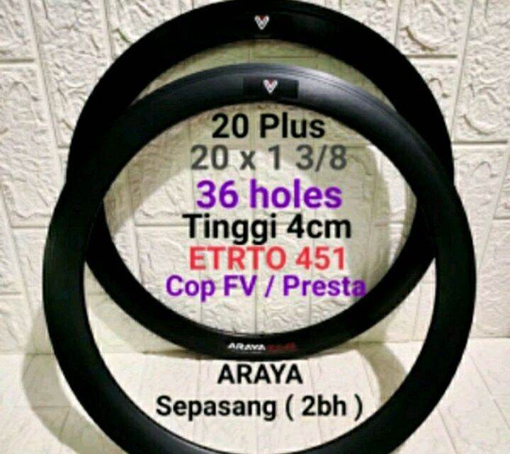 Rims Velg 20 Plus ARAYA ETRTO 451 Lubang 36 Tinggi 4cm | Lazada Indonesia