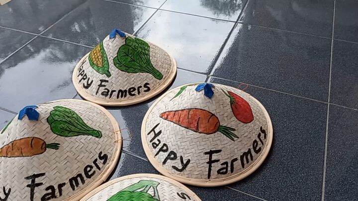Topi Petani Motif Unik Murah / Topi Caping Petani / Caping Lukis Topi ...