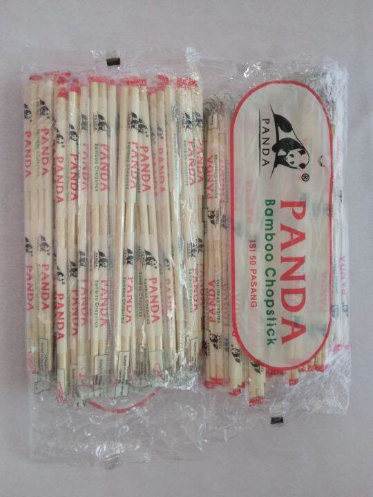 Sumpit Bambu Panda + Tusuk Gigi /Bamboo Chopstick ,1pack isi 50 Pasang ...