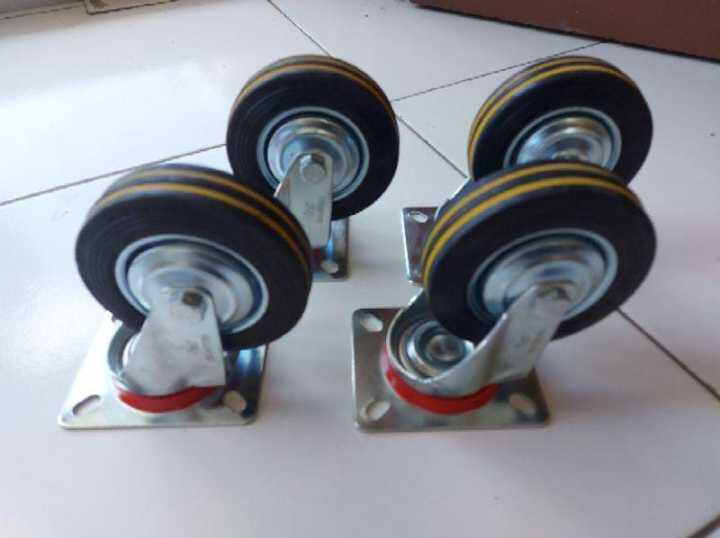 Roda troli etalase troli castrol Karet 4 inchi | Lazada Indonesia