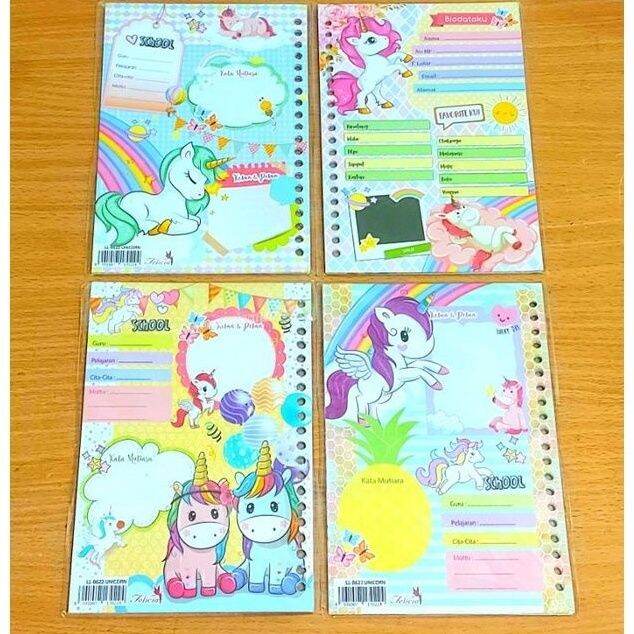 Isi kertas binder A5 motif UNICORN dan karakter kartun anak 24 pcs ...