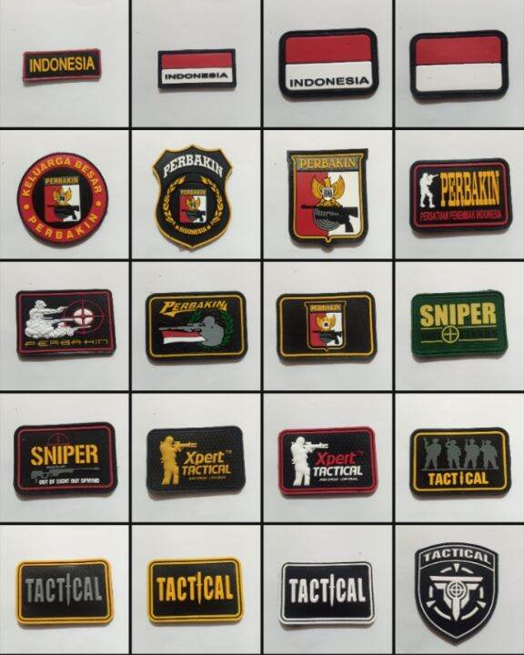 rubber patch logo perbakin dan tulisan t4ctical tempelan karet emblem ...