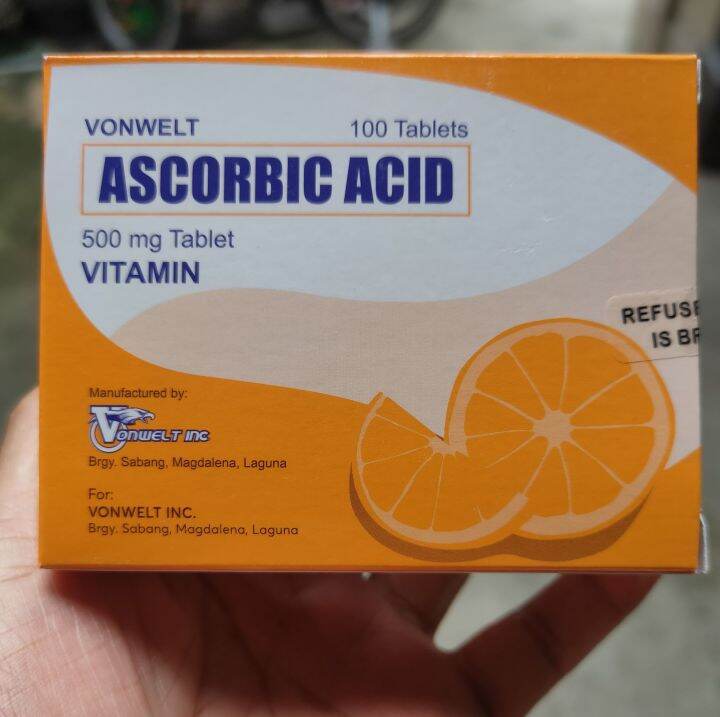 AUTHENTIC VONWELT ASCORBIC ACID 500MG 100 TABLETS PER BOX (Expiry date ...