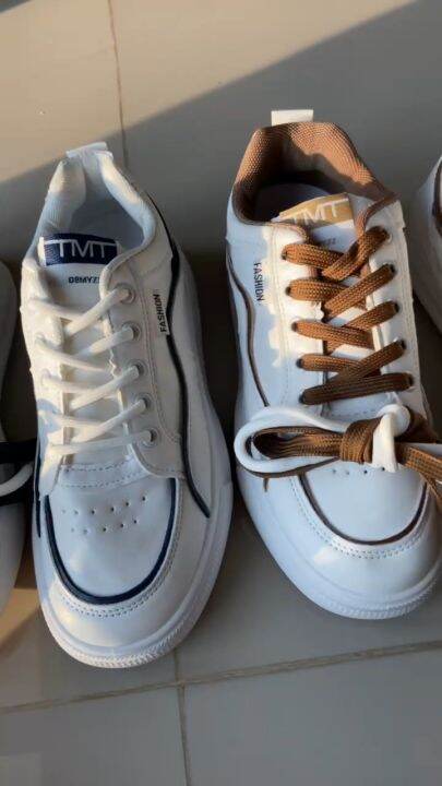 JH-lucky รองเท้าผ้าใบเสริมส้น ผ้าใบทรง Sport สายเท่ห์ รองเท้าผ้าใบหนัง พื้นนุ่ม ใส่สบาย #sy94 ...