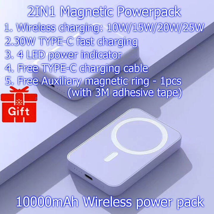 Magnetic Wireless Power Bank, 5000mAh/10000mAh/30000mAh Magnetic ...
