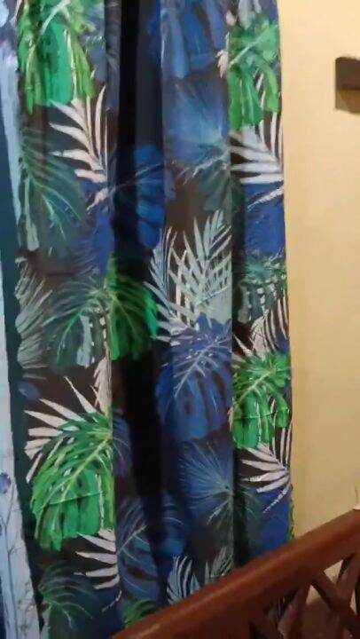 New Kurtina Design Fresh Green Leaf Curtains for Door and Window Room ...