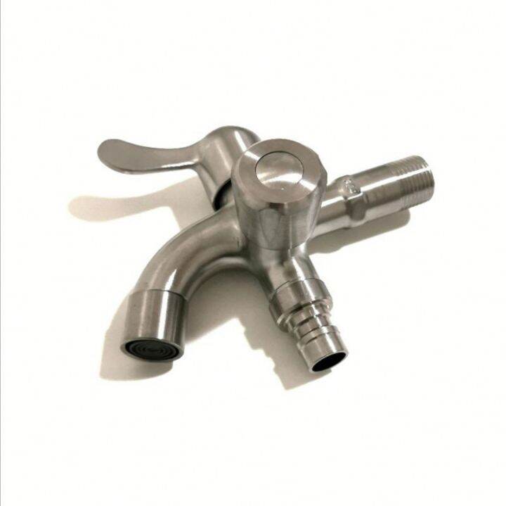 Heavy Duty Stainless Double Faucet M1 304-2 Way Gripo Washing Machine ...