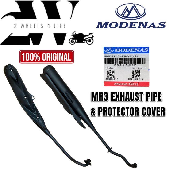 MODENAS MR3 EXHAUST PIPE MUFFLER WITH PROTECTOR COVER 100% ORIGINAL ...