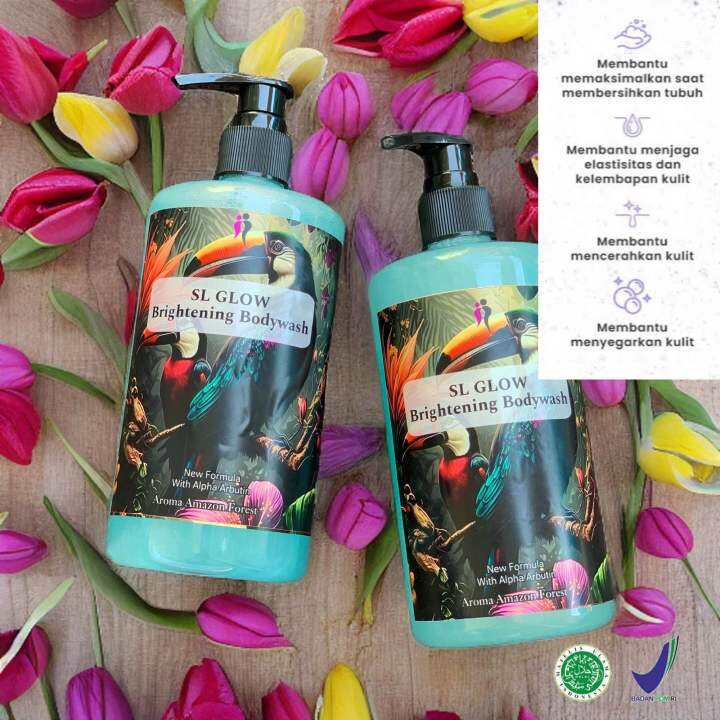 Formula Baru Alpha arbutin Sabun Mandi cair SL glow 500ml / GLOW Brightening Body Wash Plus ...
