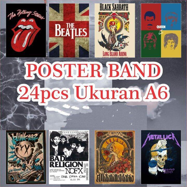24 lembar poster band random aesthetic | wallposter band | Lazada Indonesia