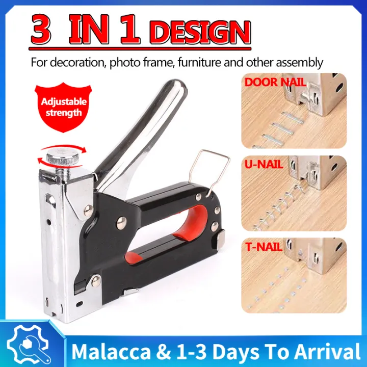 Heavy Duty Tacker Staple Gun 3 In 1 Hand Stapler Nail Tacker Gun with ...