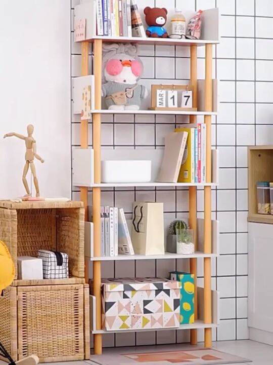 Wooden Book Rack For Children Study 150CM Height Storage Rack Organizer ...