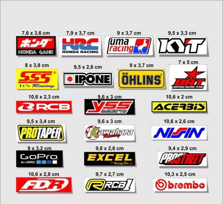 stiker racing graftac isi 10 stiker sticker racing kotak kecil stiker ...