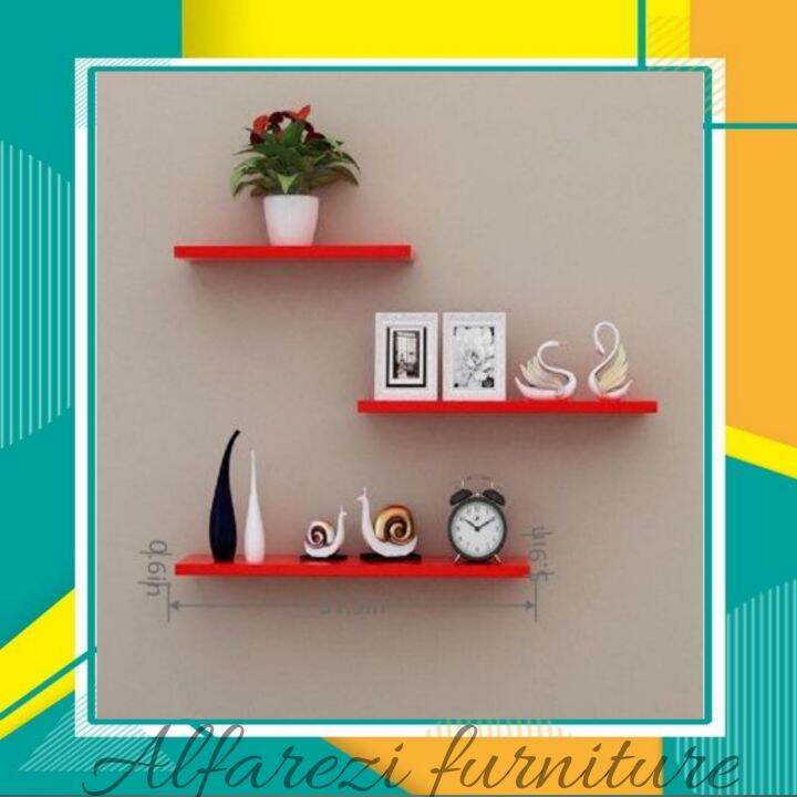 Rak hiasan dinding tempel tembok 3 susun minimalis | Lazada Indonesia