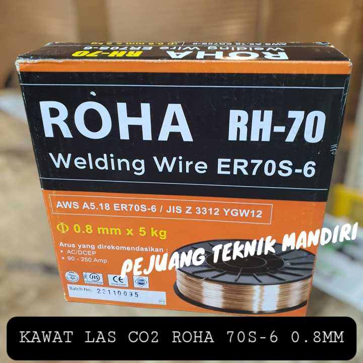 ROHA KAWAT LAS CO2 MIG ER70S-6 0.8MM 5KG / KAWAT LAS CO2 ROHA MIG WIRE ...