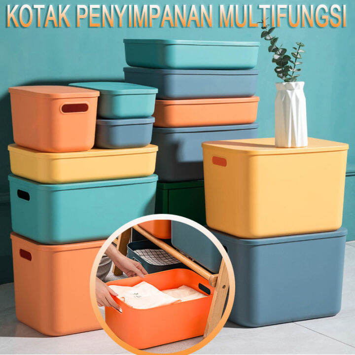 Storage Box dengan tutup/Container Keranjang Penyimpanan/Organizer ...