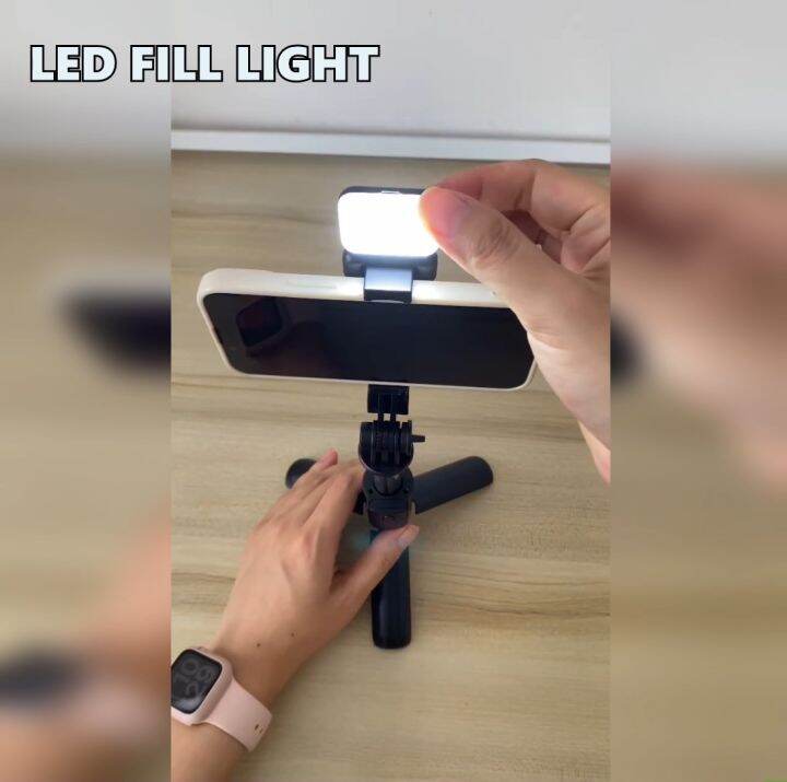 JC-11 Selfie Stick Tripod with Bluetooth Shutter and Led Fill light for ...