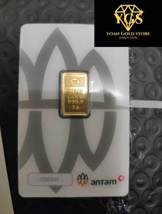 Logam Mulia Emas Antam 3 Gram Sertifikasi 2023 (YG Store) Original ...