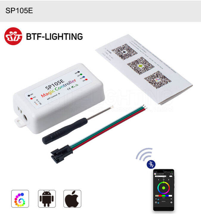 ชุดควบคุม SP 105/06/07/08/110E แถบแสงสีรุ้งบลูทูธ WiFi เพลงสมาร์ท APP ...