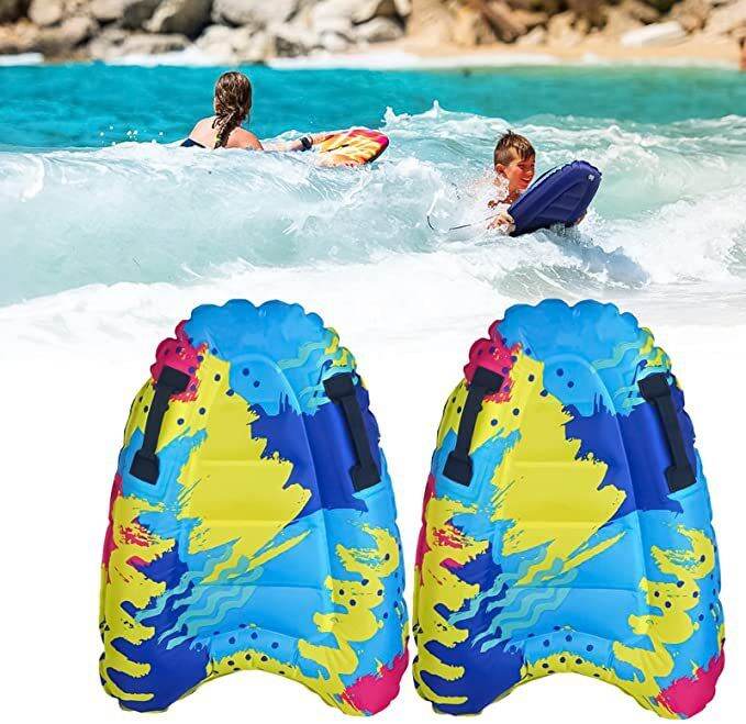 Inflatable Swim Surfboard Portable Boogie Board Adult Children Learn To ...