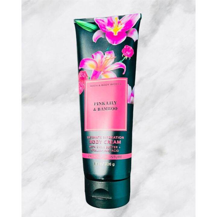 Bath And Body Works Pink Lily And Bamboo Body Cream 226g ของแท้ Th