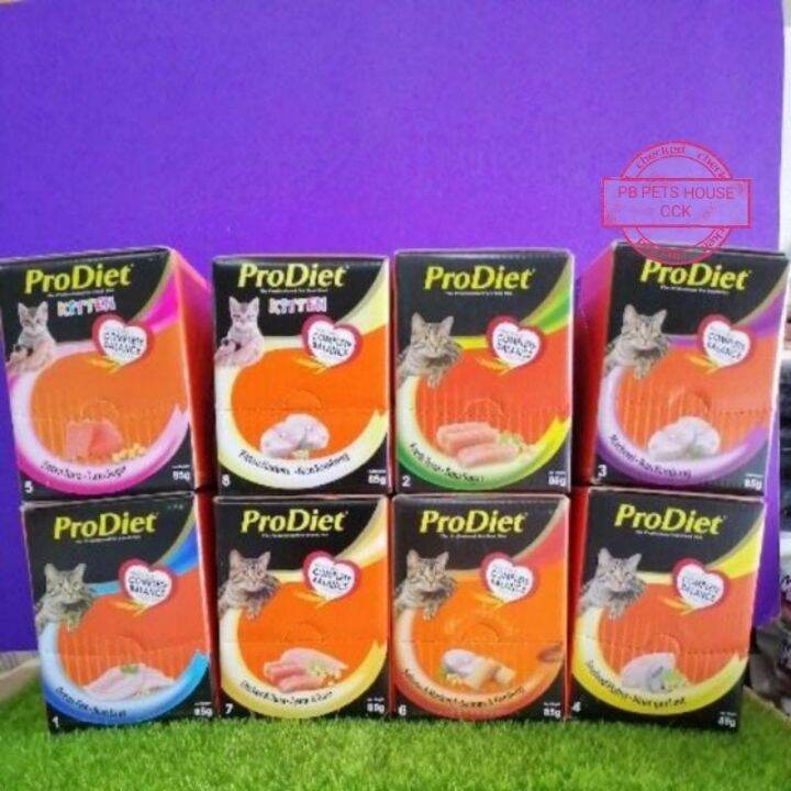 PRODIET cat wet food pouch 85g x 12 pkt (makanan kucing basah) | Lazada