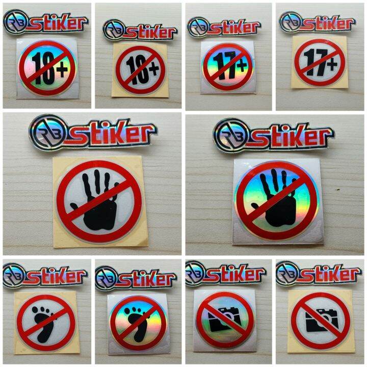 Stiker di larang pegang injak foto stiker motor helm cutting | Lazada ...