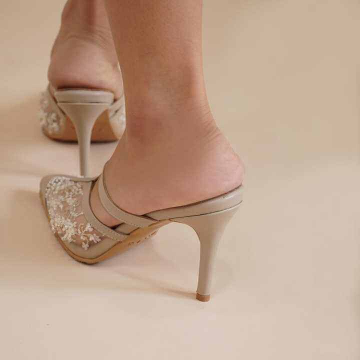 heels wanita pantopel motif batik cantik heels weding terbaru 9cm ...