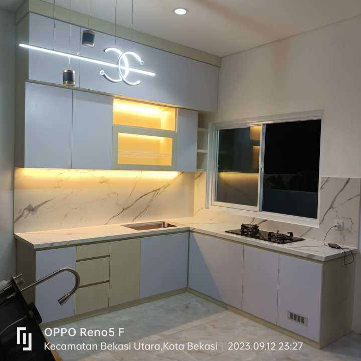 kitchen set minimalis hpl bahan dasar blokmin/multiplek finishing hpl ...