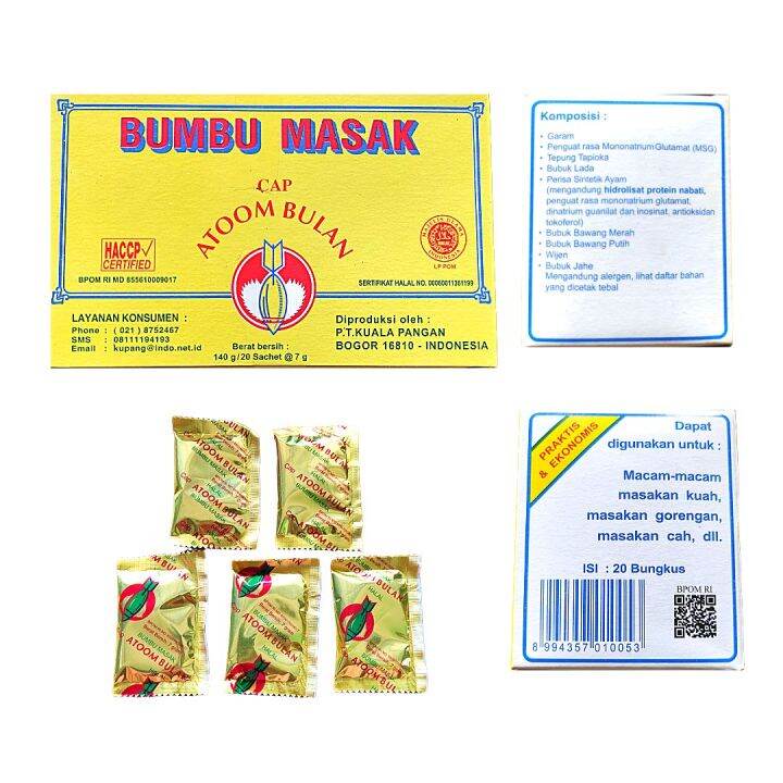 0Bumbu Masak Penyedap Rasa Cap Atoom Bulan / Atom Bulan 1 Box Isi 20 ...