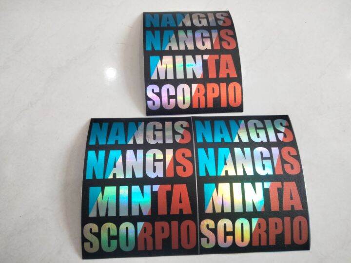 stiker nangis" minta scorpio hologram 3pcs | Lazada Indonesia