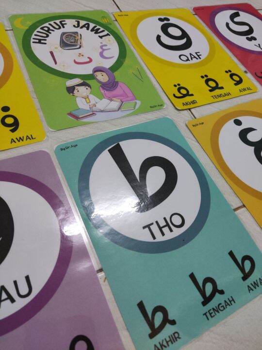 printed flashcard huruf jawi sambung dan tunggal | Lazada