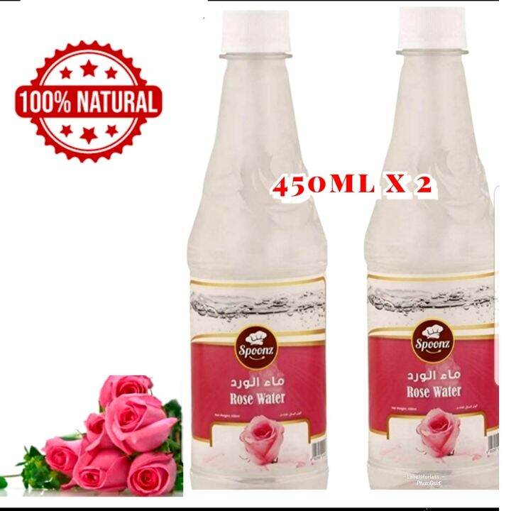 Pack of 2,Natural Rose water 450ml x 2 Expiry August 2024, IMPORTED ...