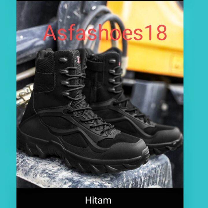 Sepatu Tactical Elite hitam 8inci Boots military | Lazada Indonesia