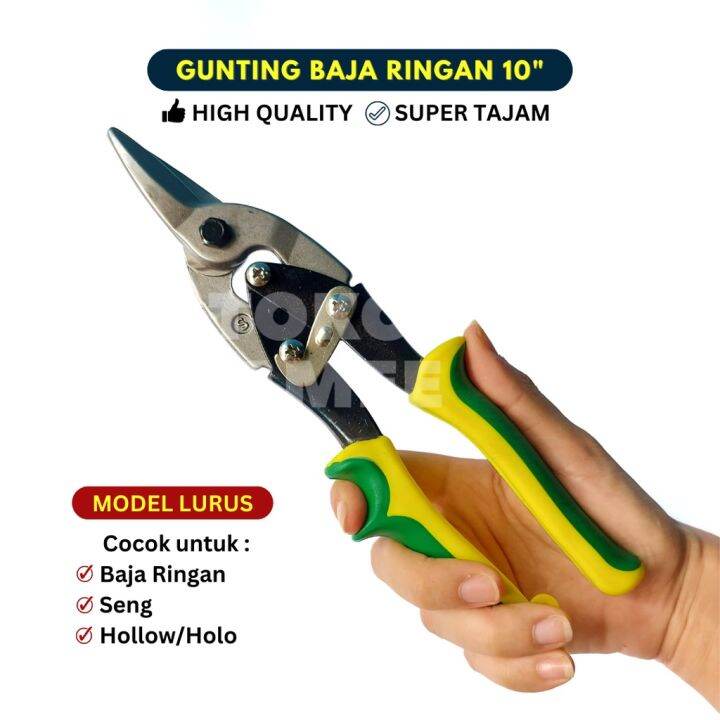 Gunting Seng Baja Ringan 10 Inch / Gunting Plat Besi Hollow / Holo Baja ...