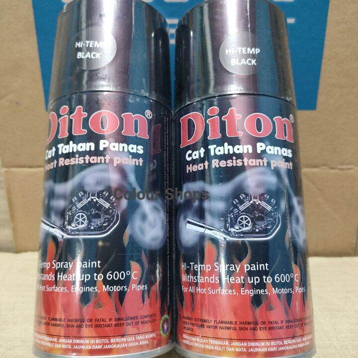 Pilok Pilox Cat Diton Hi Temp Black Anti Panas Tahan Panas Warna Hitam 300cc Cat Semprot Diton ...