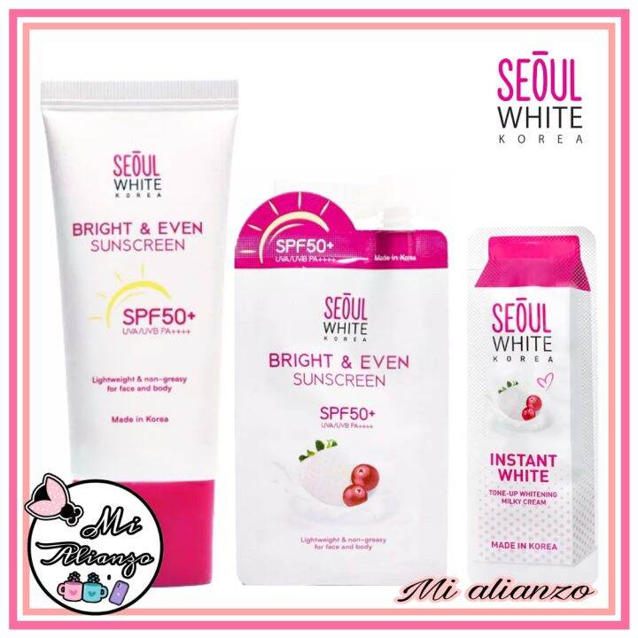 Seoul White Korea Bright and Even Sunscreen (SPF50) | 3ml , 7ml , 30ml ...