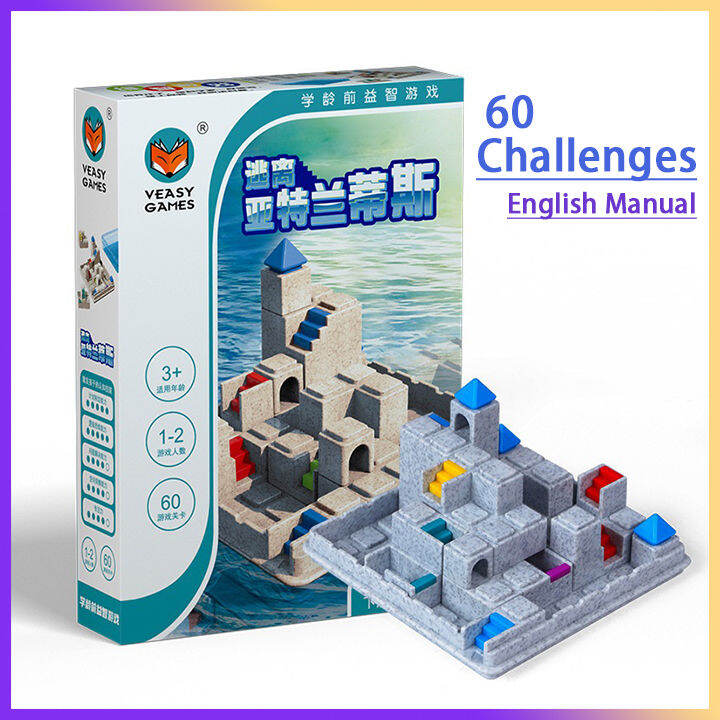 Atlantis Escape 60 Challenges - 3D Path-Building Puzzle Travel Board ...