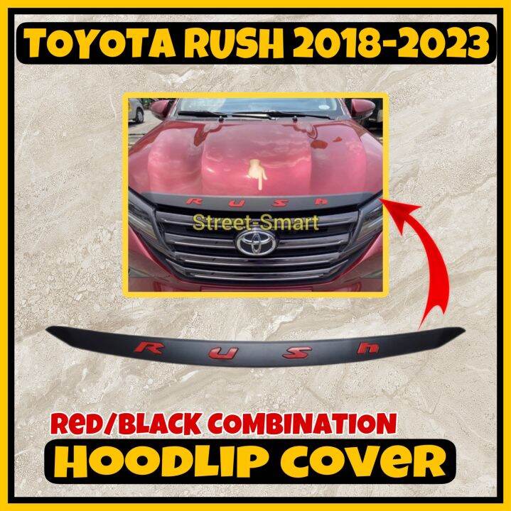 TOYOTA RUSH 2018-2023 HOOD LIP (BLACK/RED) | Lazada PH