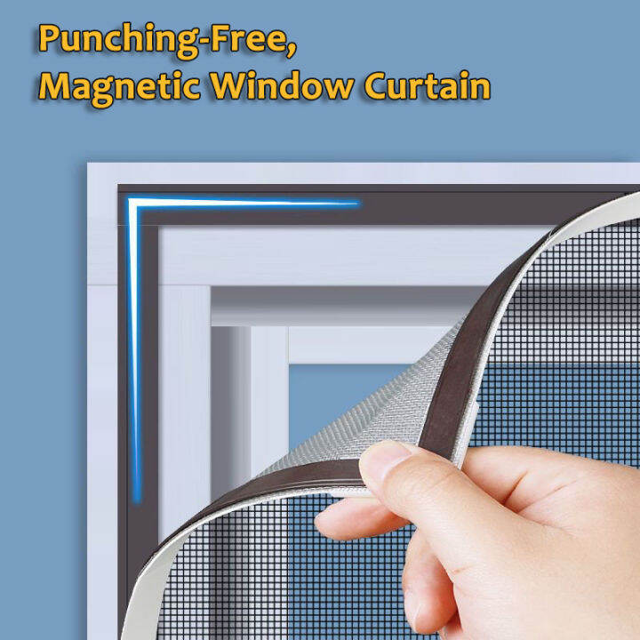 Magnetic Self-Adhesive Detachable Mosquito Net Window Screen with ...