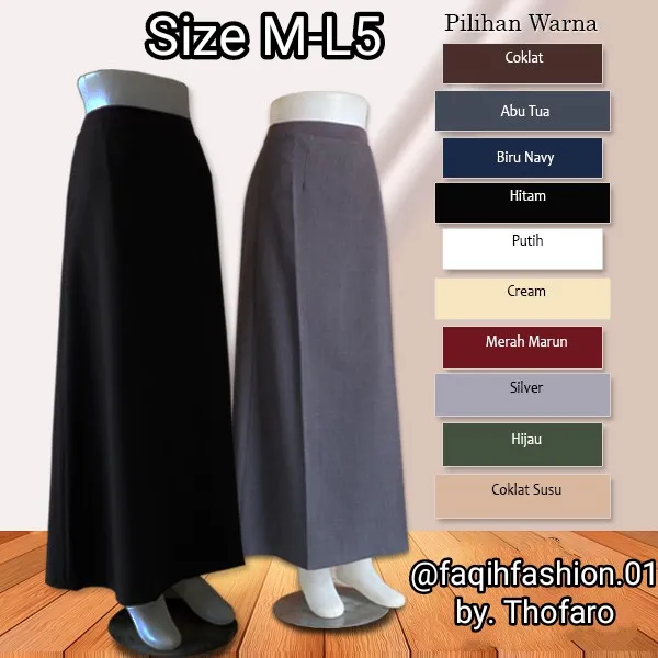 Rok Kantor Model A Murah Office Skrit Rok Kerja Karet Hitam Panjang ...