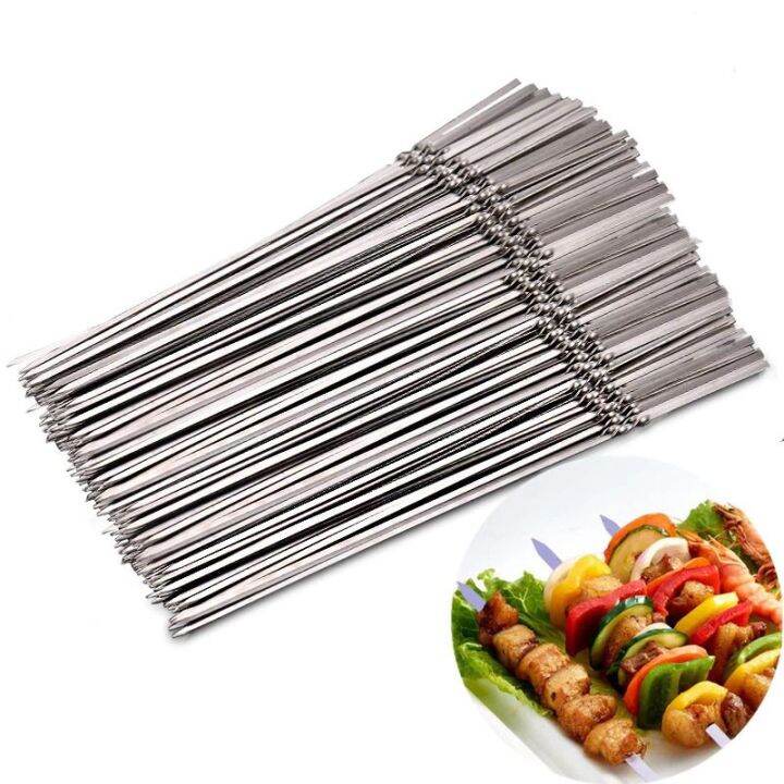 ( PER 10 pcs ) tusuk sate stainless handlebar anti lengket panggang bbq ...